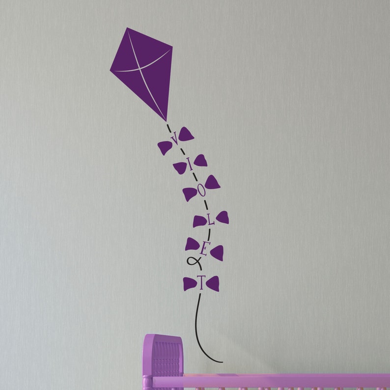 Personalized Kite Bow Tail Vinyl Wall Decal Sticker | Etsy