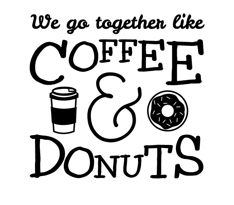 Coffee and Donuts Quote Wall Decal Custom Vinyl Art Stickers - Etsy