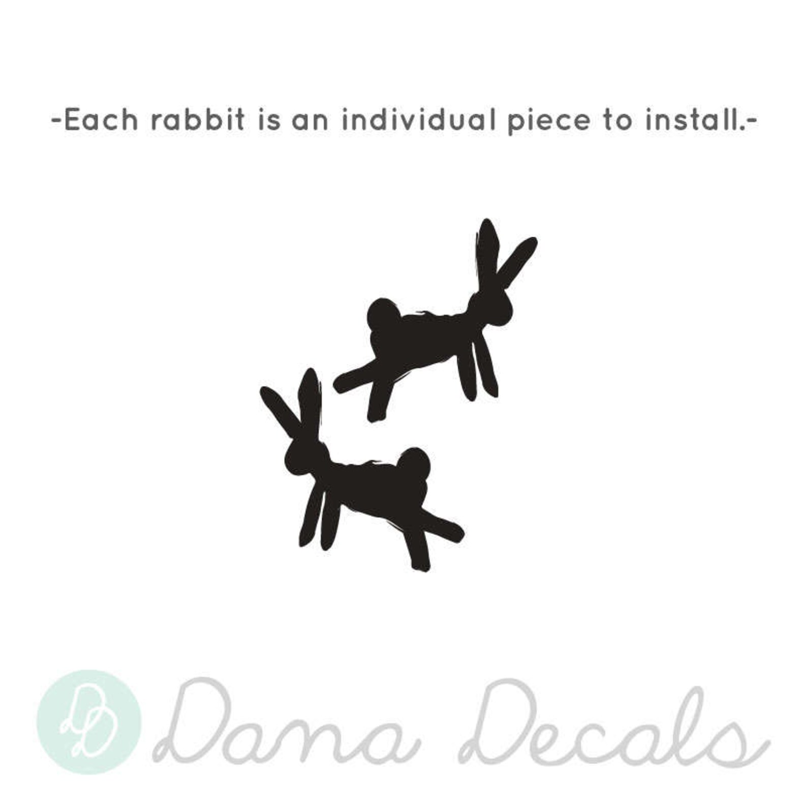 Leaping Rabbits Vinyl Wall Decal Pattern jumping Bunnies - Etsy