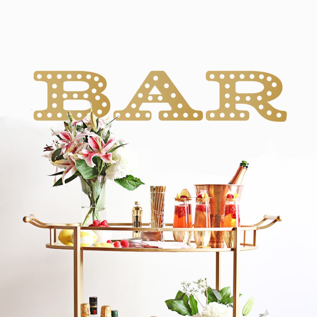 Bar Marquee Sign Decal - Wall Decal Custom Vinyl Art Stickers - Decal ...