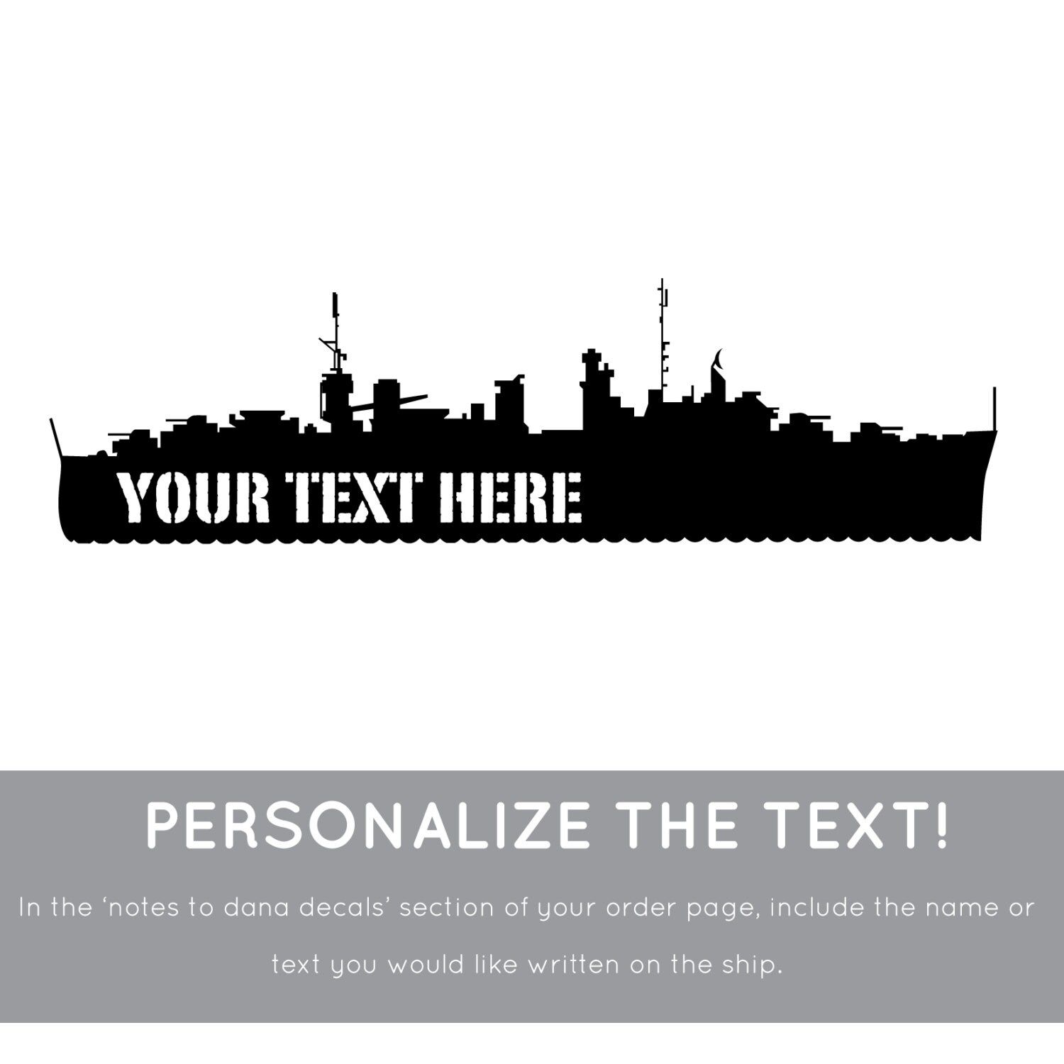 Personalized NAVY Destroyer Ship Wall Decal Custom Vinyl Art - Etsy