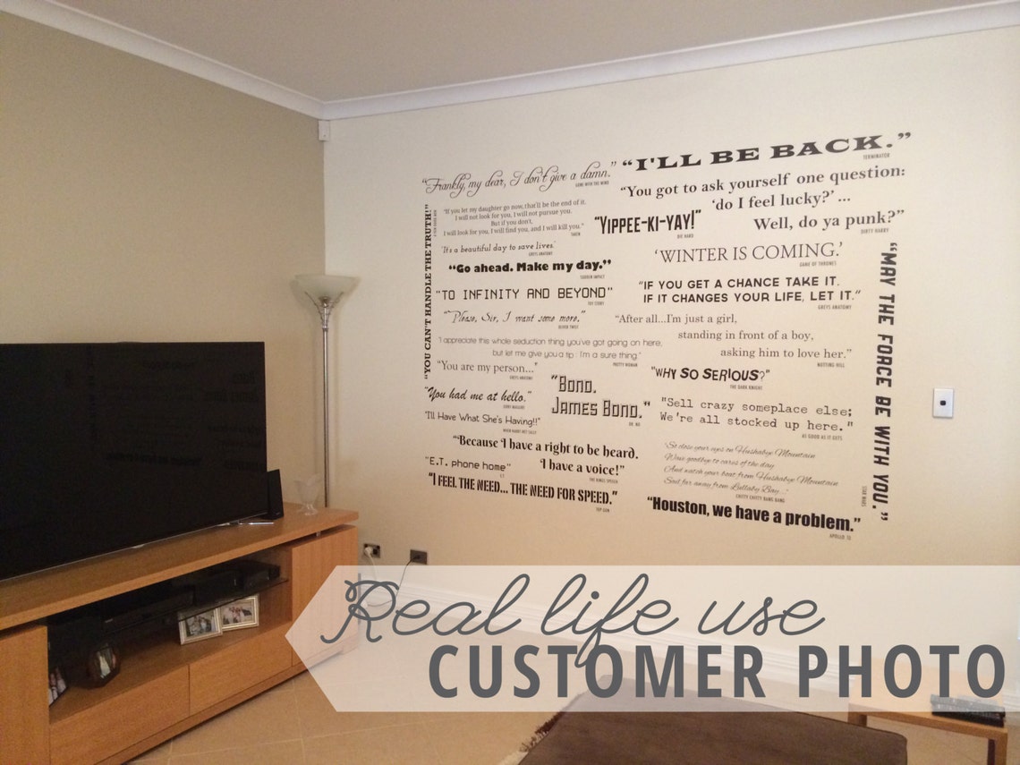 Movie Quotes Wall Decal - Classic Cinema Vinyl Art - Etsy