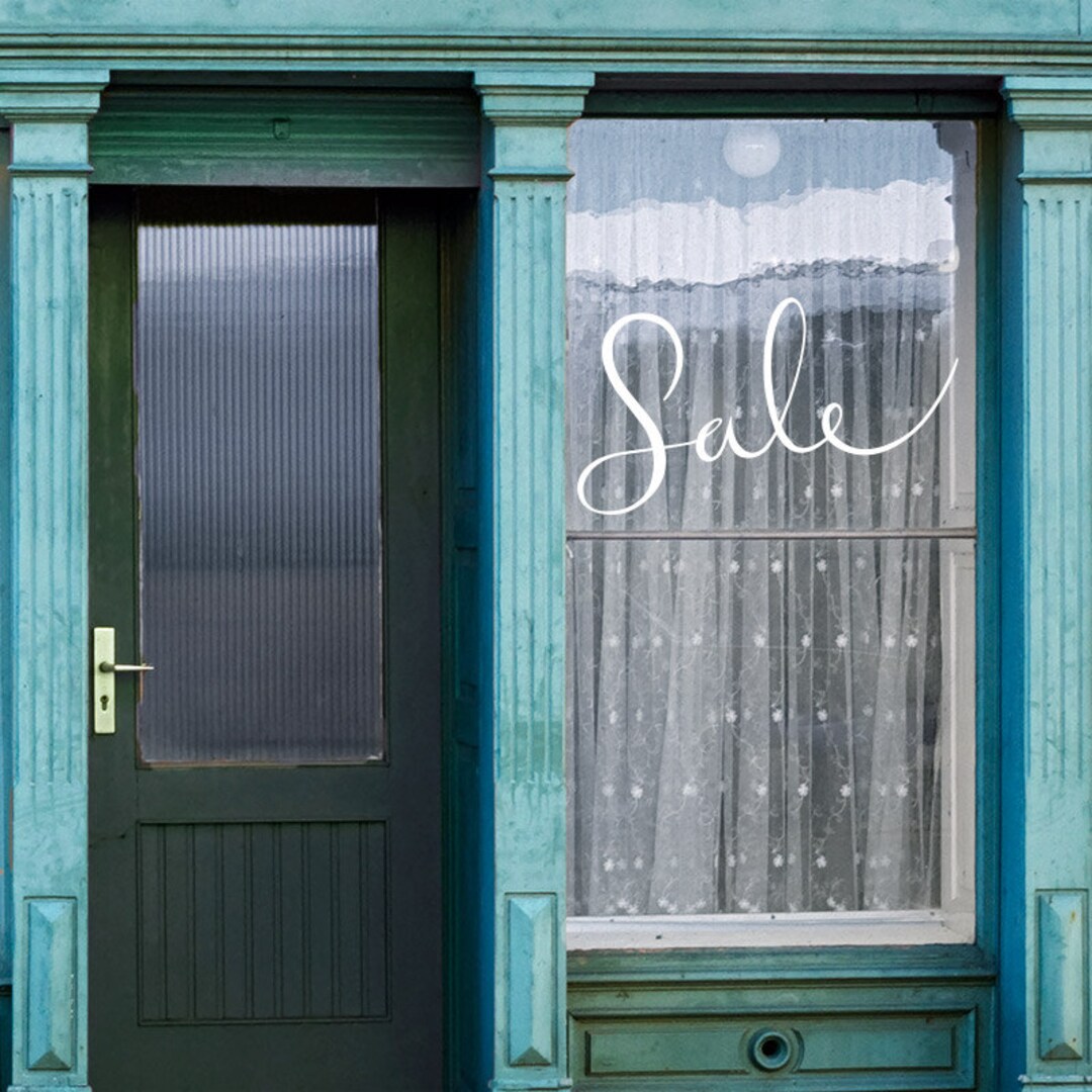 Sale Storefront Window Decal – Modern Vinyl Lettering - Etsy