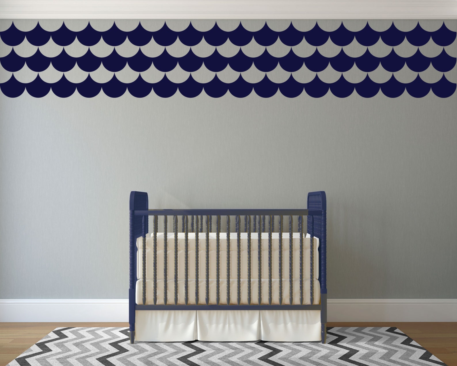 Modern Wall Scallops Wall Decal Custom Vinyl Art Stickers - Etsy