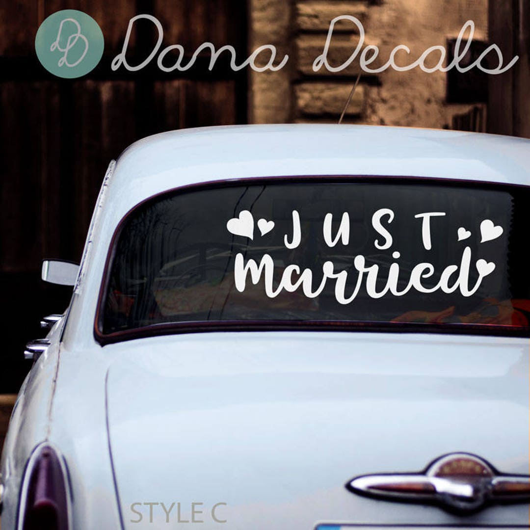 Assorted Just Married Decal Styles -wall Custom Vinyl Stickers for ...