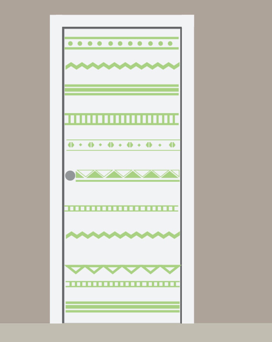 Modern Shapes Door Pattern Decal Wall Decal Vinyl Art - Etsy