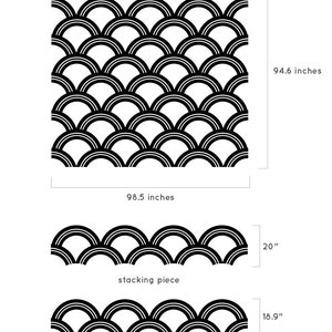 Art Deco Scallop Pattern Decal - Wall Decal Custom Vinyl Art Stickers ...