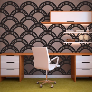 Art Deco Scallop Pattern Decal Wall Decal Custom Vinyl Art Stickers for ...