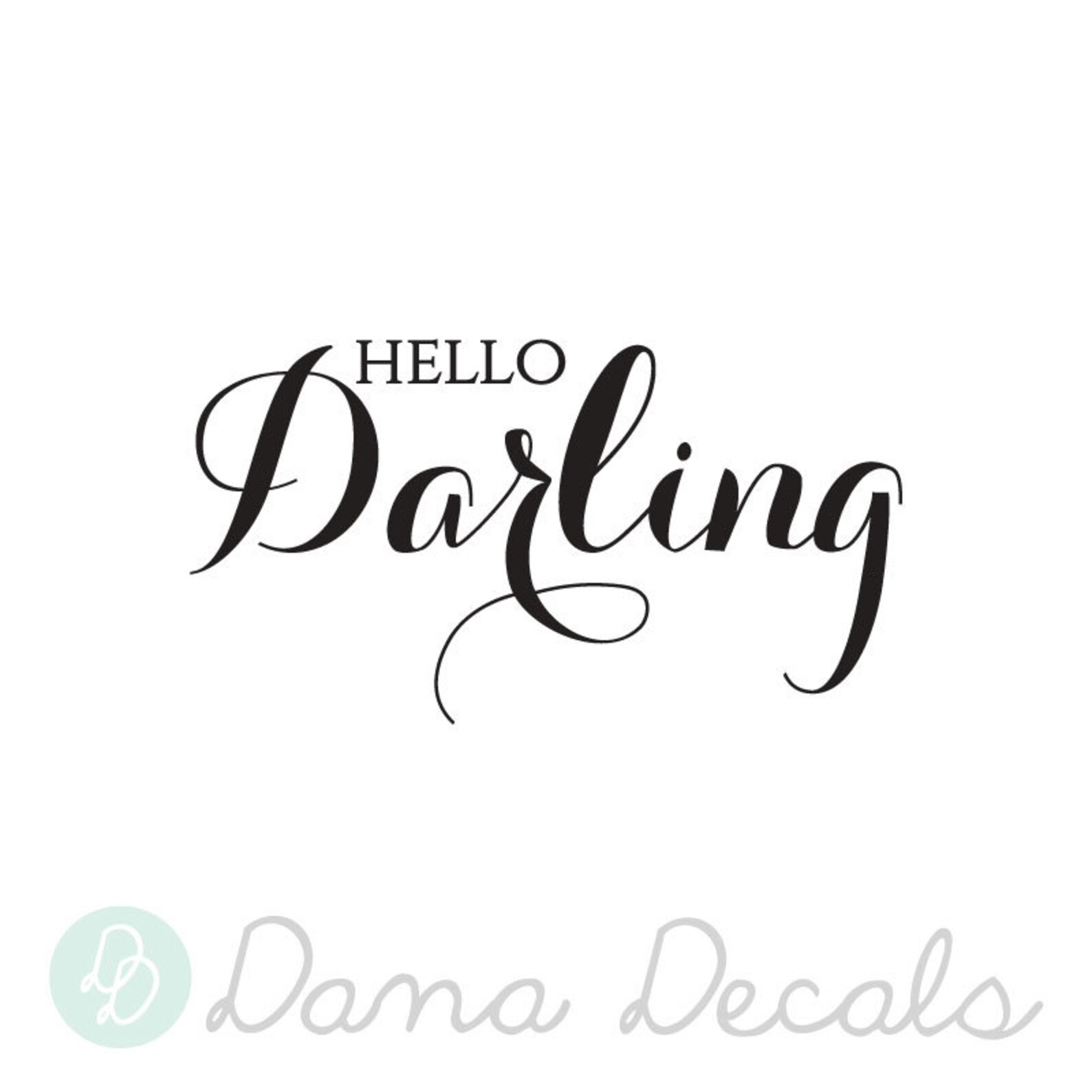 Hello Darling Greeting Quote Vinyl Decal for Bedroom Decor - Etsy