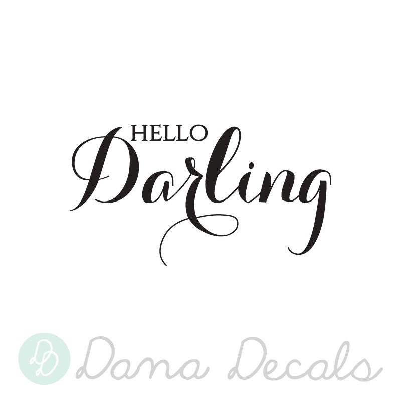 Hello Darling Greeting Quote Vinyl Decal for Bedroom Decor - Etsy