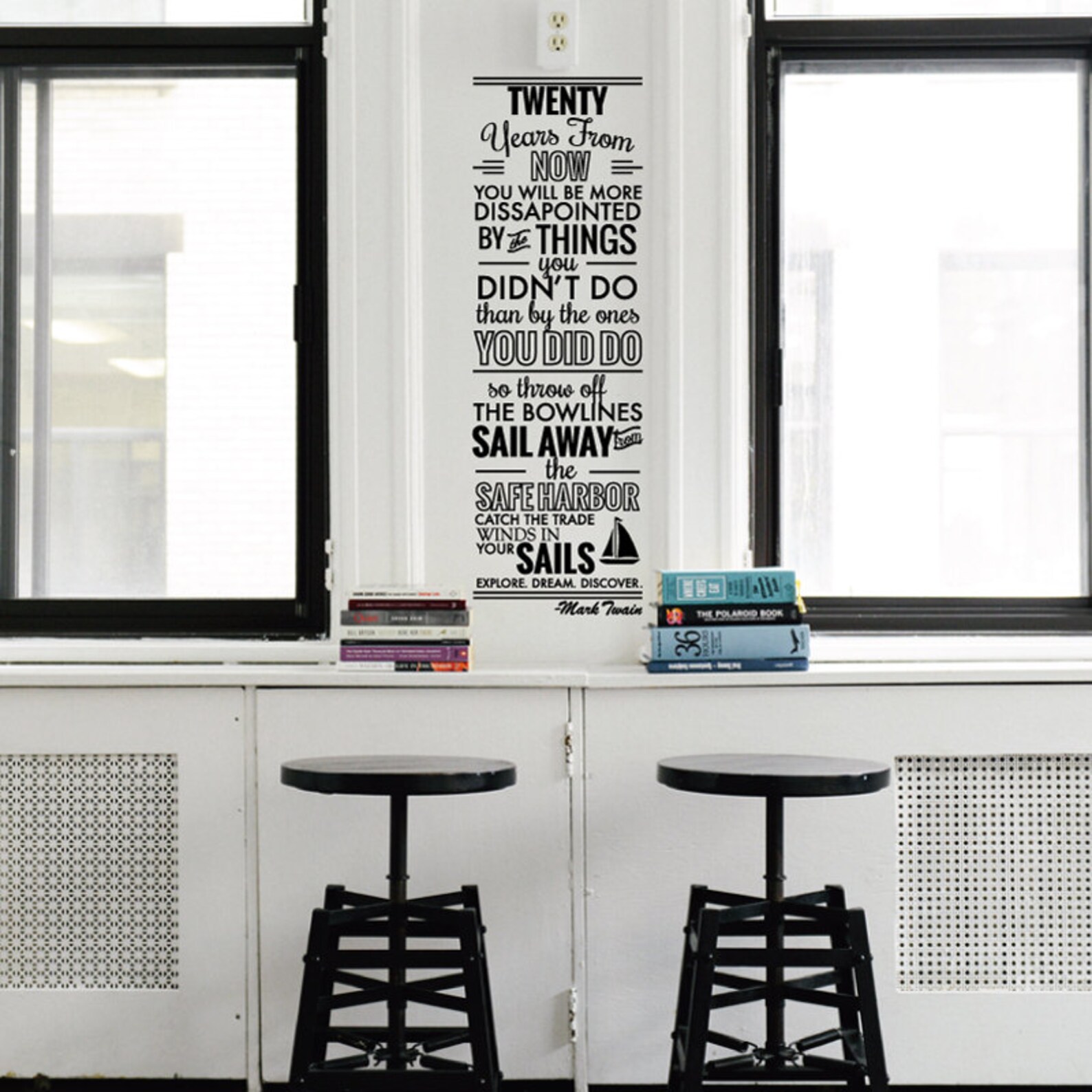 Inspirational Mark Twain 20 Years From Now Wall Quote Decal Decor for ...