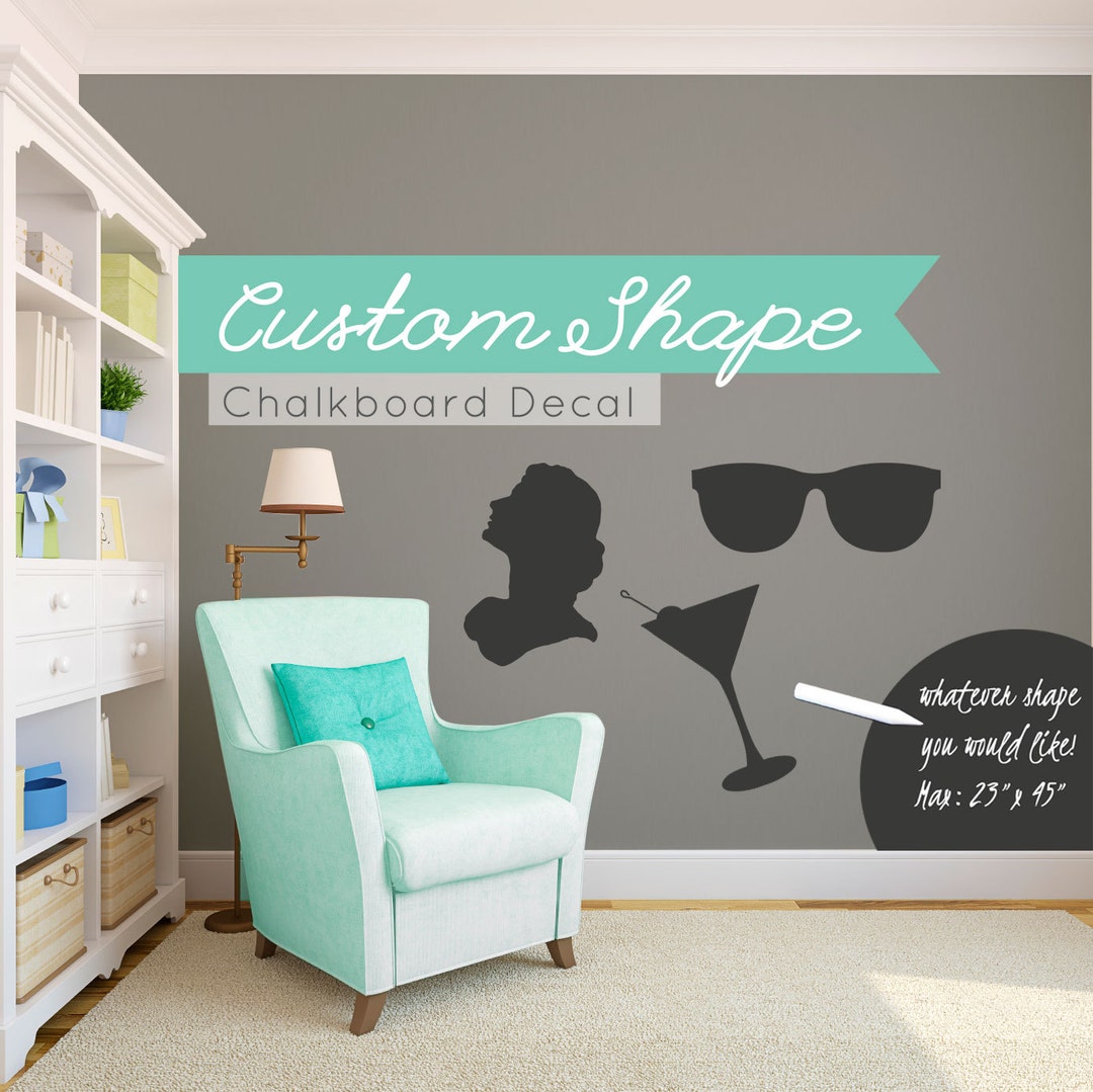 Custom Chalkboard Shape Personalized Wall Sticker Wall Decal - Etsy