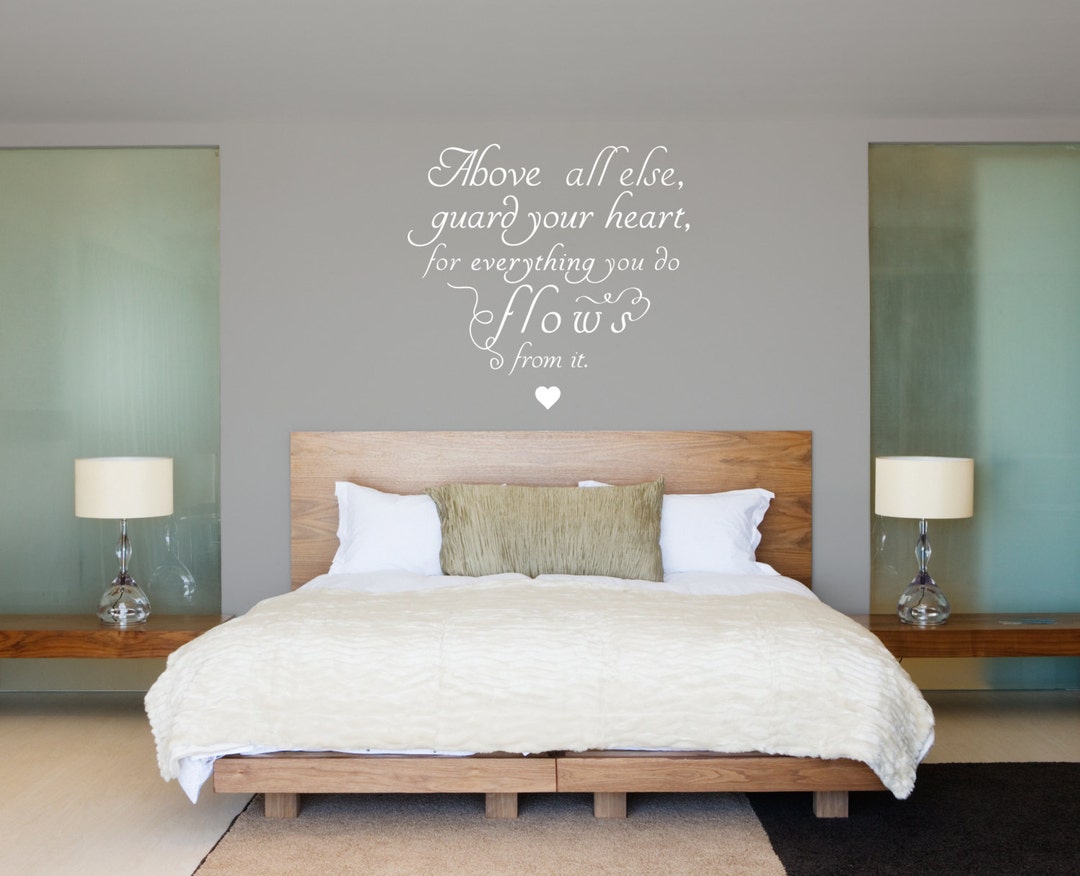 Guard Your Heart Quote - Wall Decal Custom Vinyl Art Stickers for ...