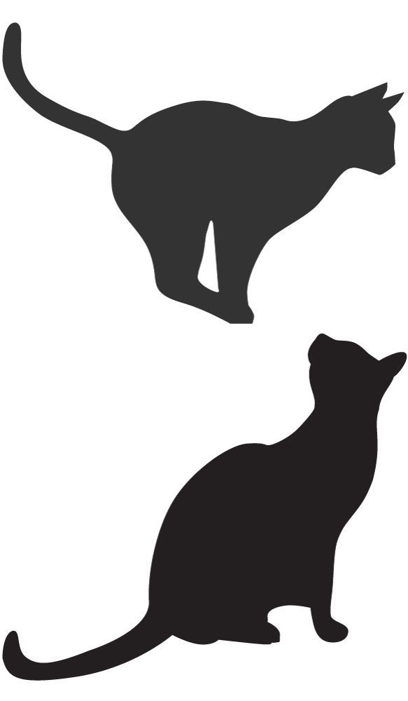 Cats Sitting Pouncing- Wall Decal Custom Vinyl Art Stickers - Etsy