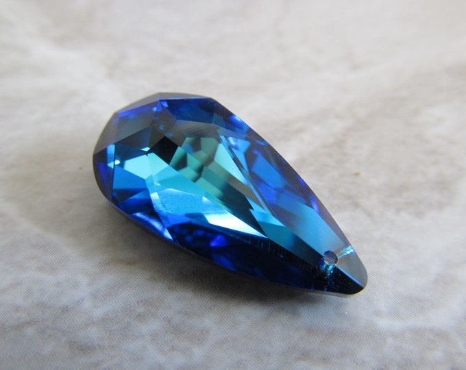 1 Bermuda Blue Swarovski Crystal Drop 24x12mm Faceted - Etsy