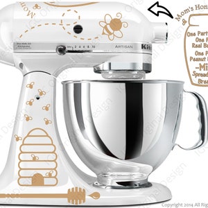 Honey Bee Decal Kit - YOUR COLOR CHOICE - for Your Kitchen Stand Mixer ...