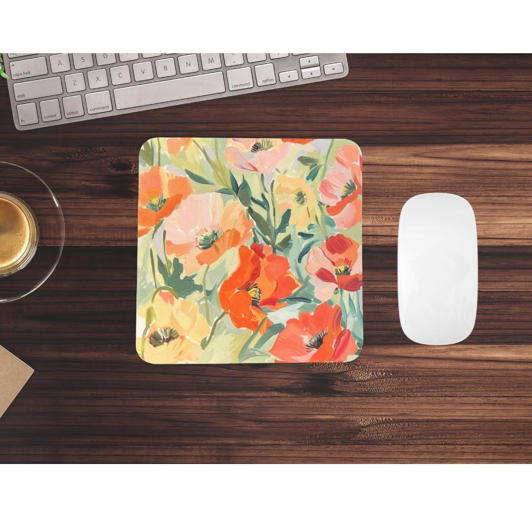 Orange Poppies Square Mousepad - Etsy