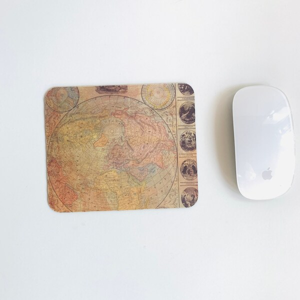 Antique World Map Mouse Pad - Etsy