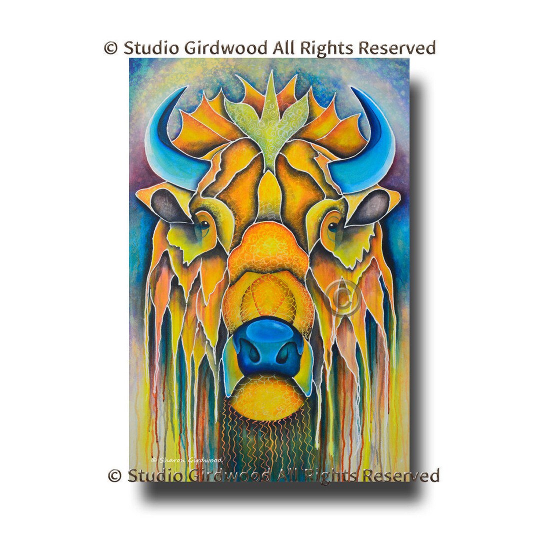 Spirit Buffalo Canvas Print Animal Clan Totem Lover Abstract Energy ...