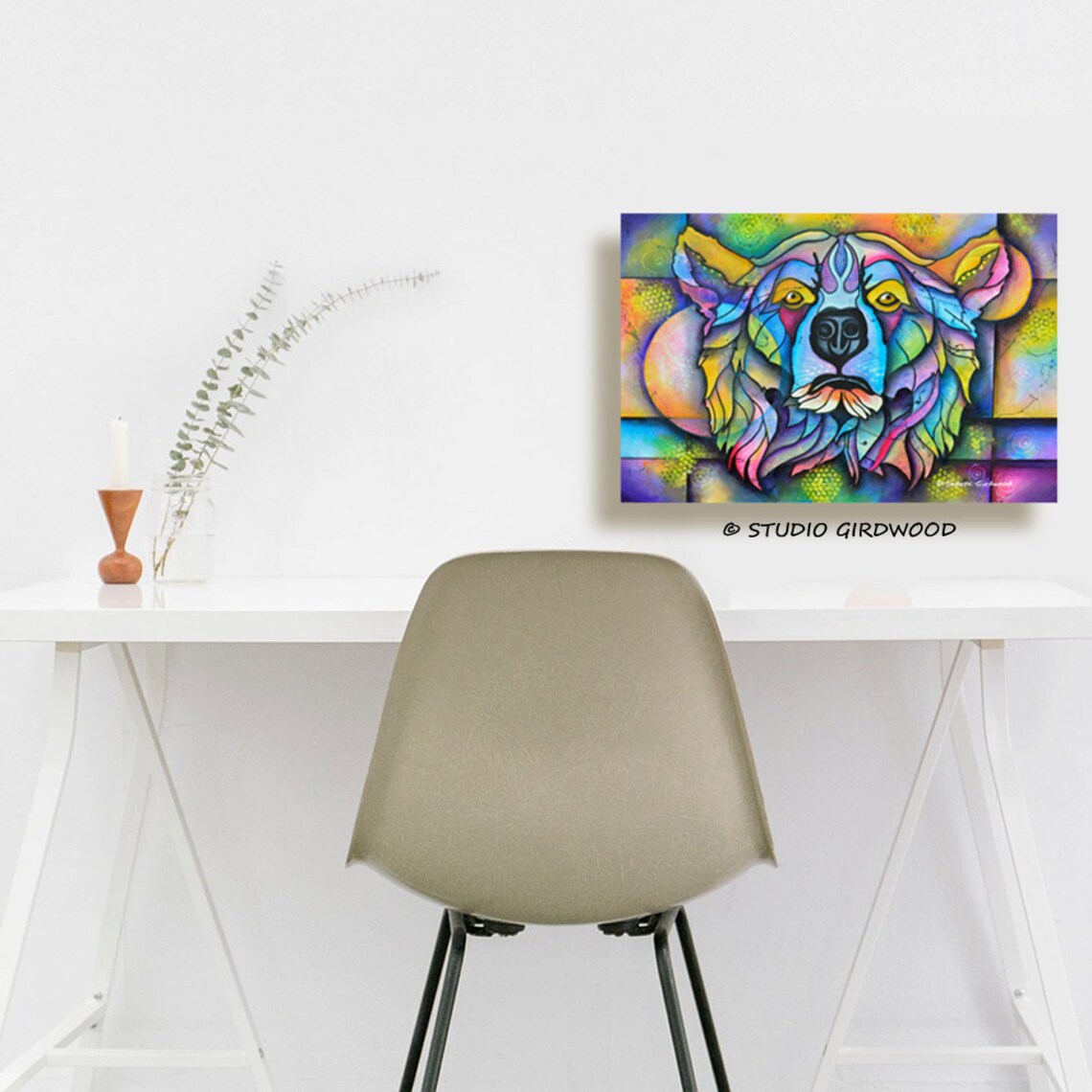 Spirit Bear Animal Clan Abstract Energy Painting Wall Hanging - Etsy Canada