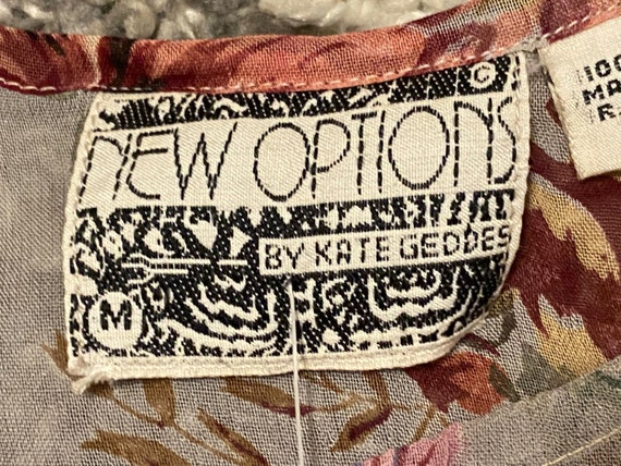 1990’s Vintage Hand Printed Floral Print Kate Geddes … - Gem