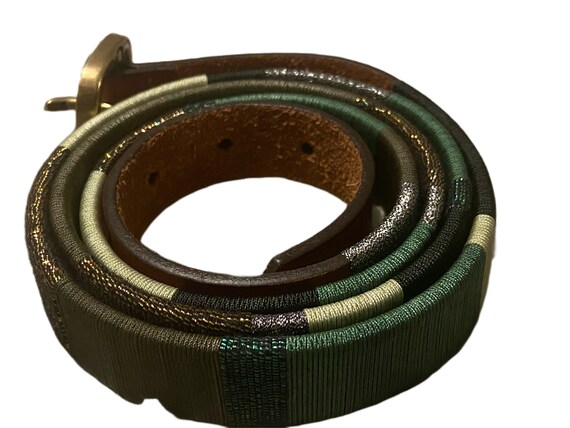 Vintage Reworked Leather Wrapped Belt Wrapped in Meta… - Gem