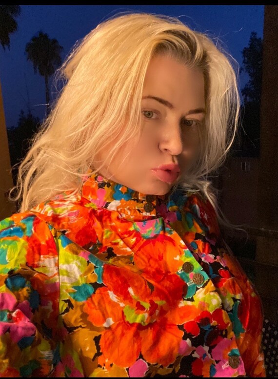 60s Vintage Sirje of California Floral Vintage Print … - Gem