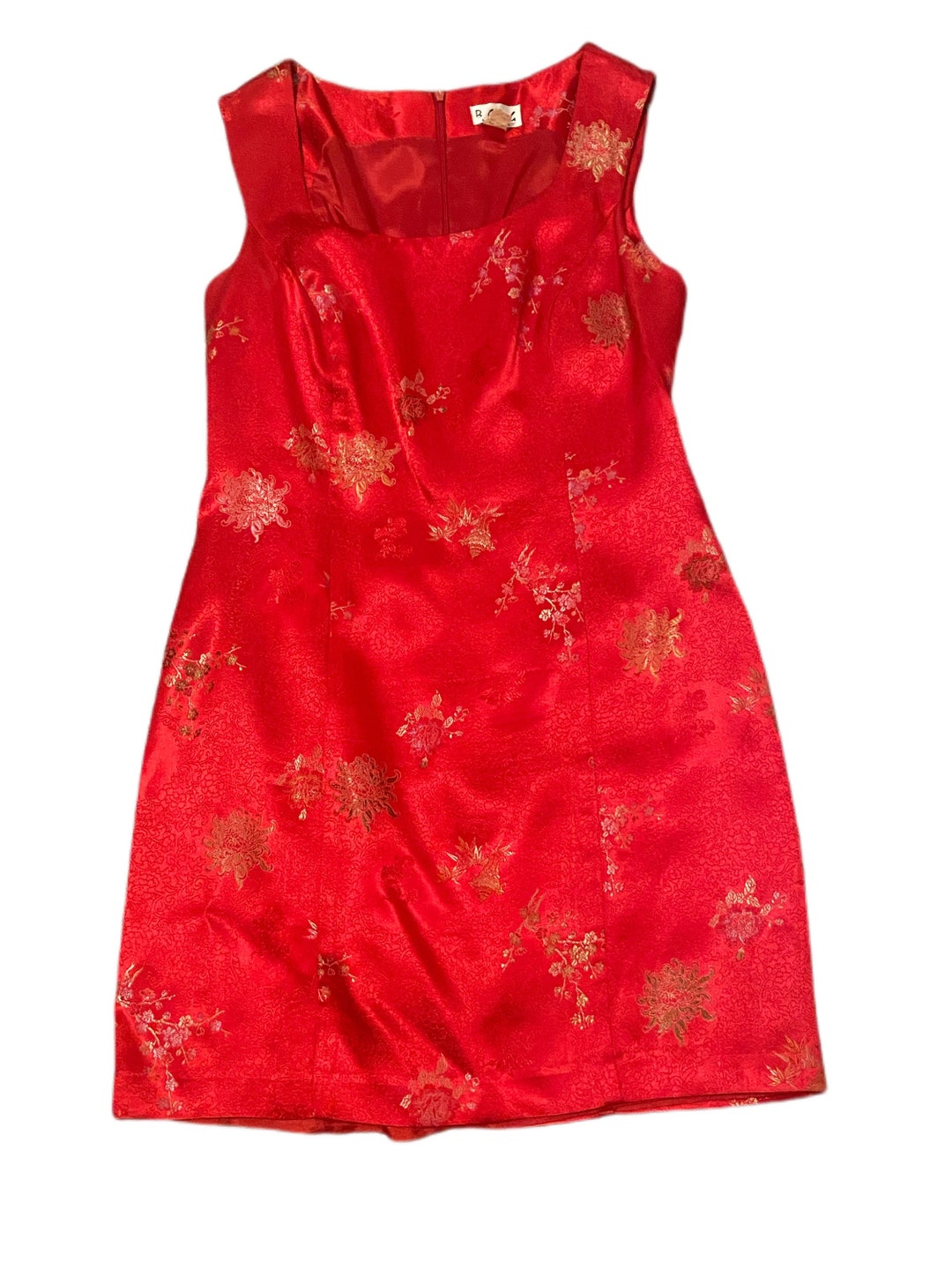 1990’s Vintage Red BCBG Scoop Neck Sheath Dress Size Small 35 Inch Bust ...