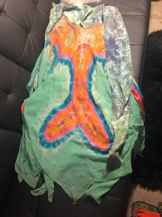 Very Rare Rainbow Tie Dye 1970s HALSTON Skirt or Dre… - Gem