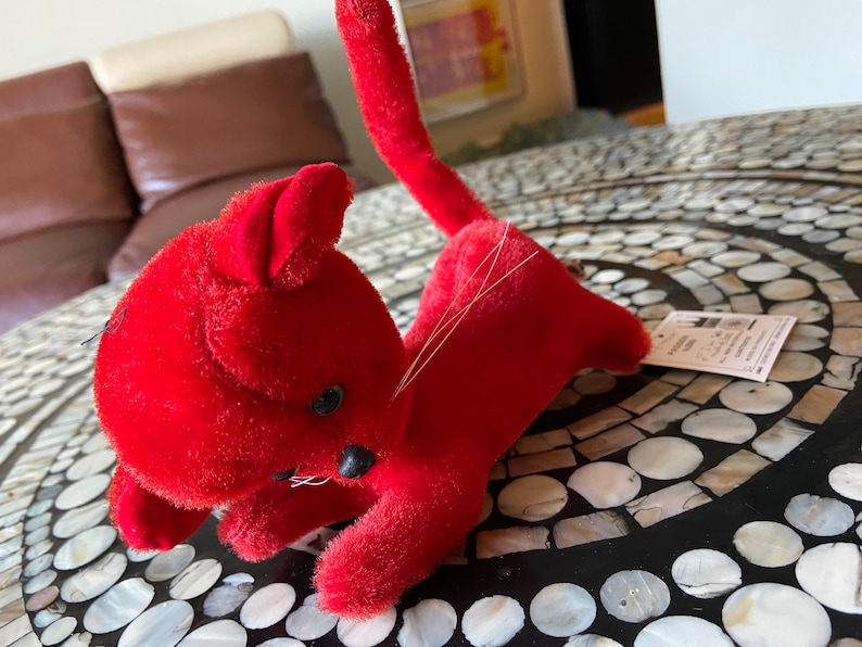 1968 Vintage Red Plush Vintage Cat With Original Tags by KAMAR - Etsy