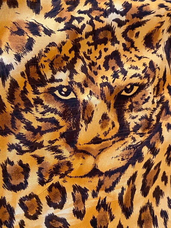 1990s Vintage Leopard Print Silk Wrap Skirt By Linda … - Gem