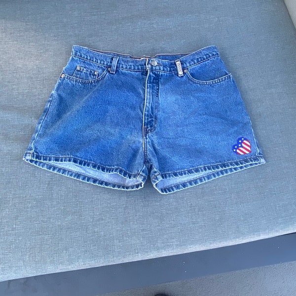 American Flag Denim Shorts - Etsy