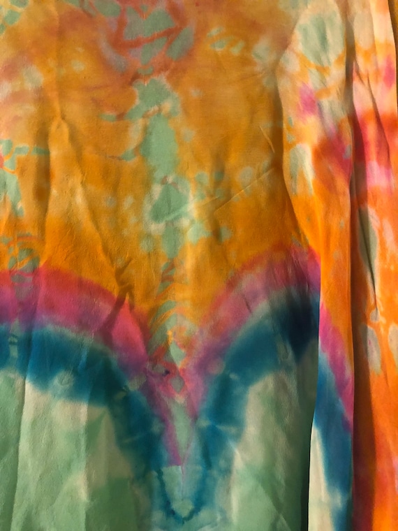 Very Rare Rainbow Tie Dye 1970s HALSTON Skirt or Dre… - Gem