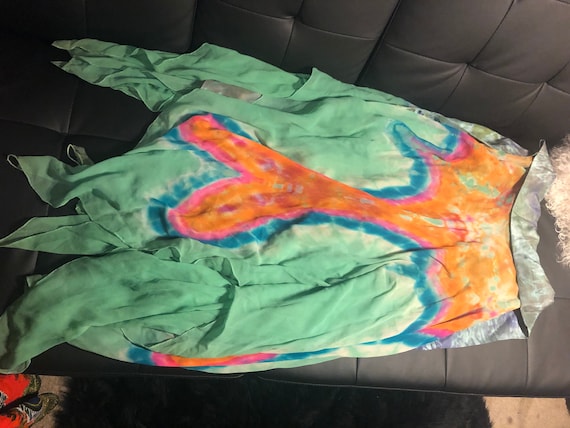 Very Rare Rainbow Tie Dye 1970s HALSTON Skirt or Dre… - Gem