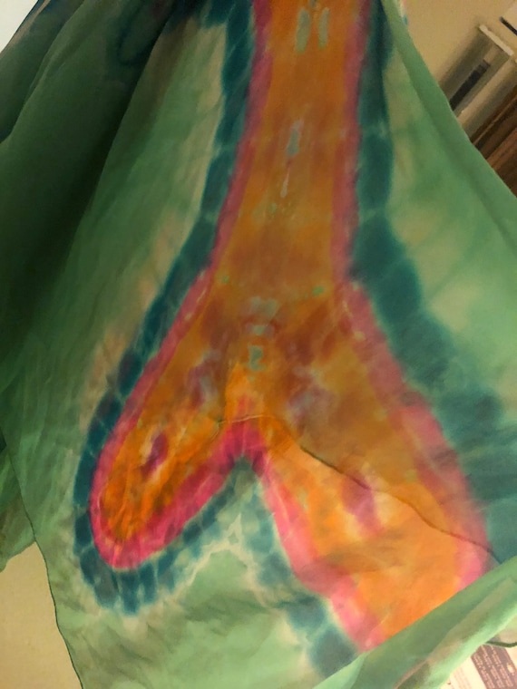 Very Rare Rainbow Tie Dye 1970s HALSTON Skirt or Dre… - Gem