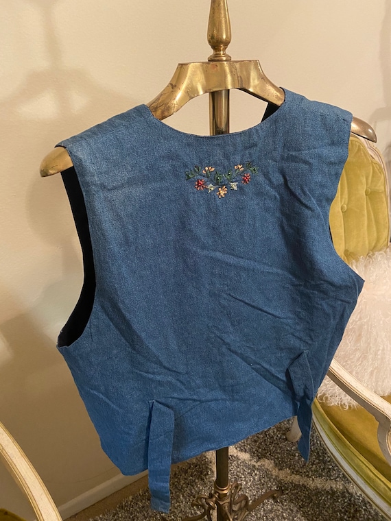 1990s Vintage Vest With Beadwork And Embroidery With … - Gem