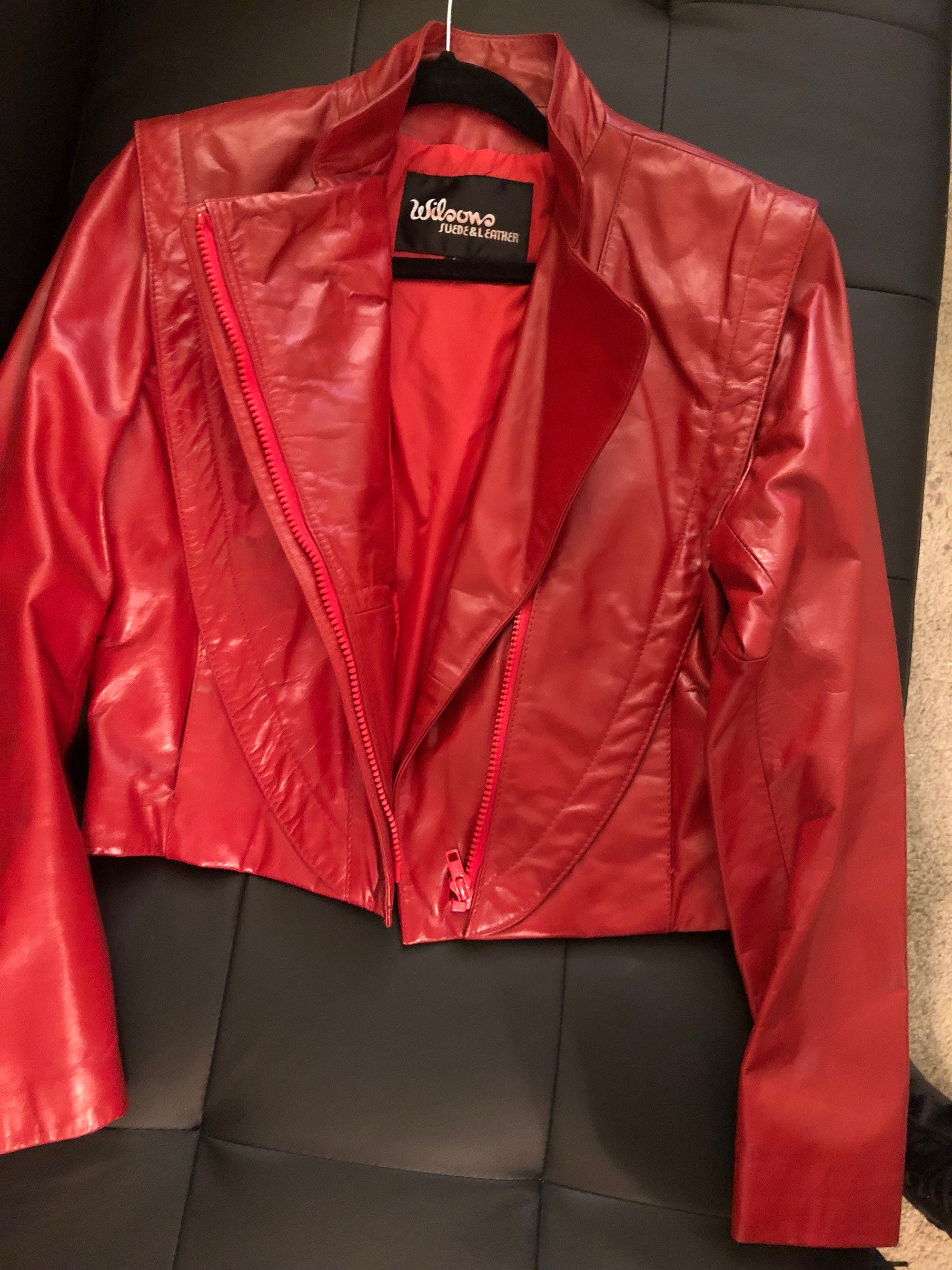 Vintage 80s Red Leather Jacket Size Small by Wilsons Think | Etsy