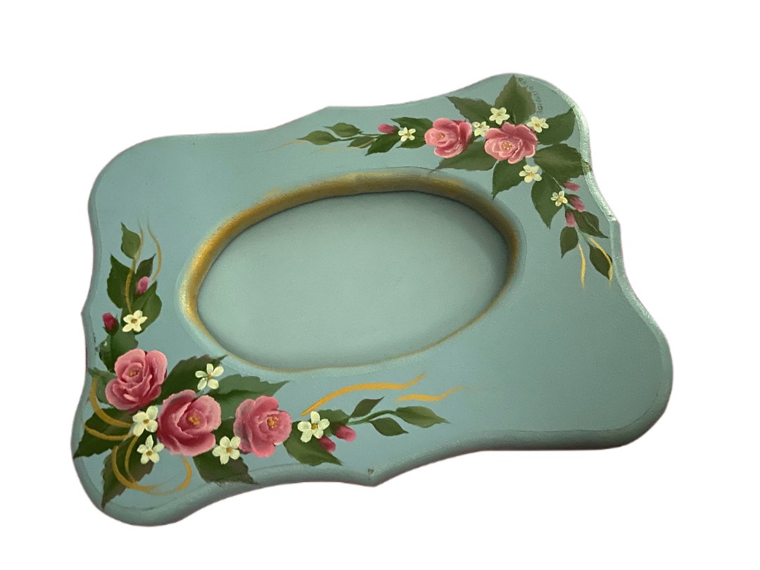 1998 Signed Hand Painted Floral Frame - Etsy