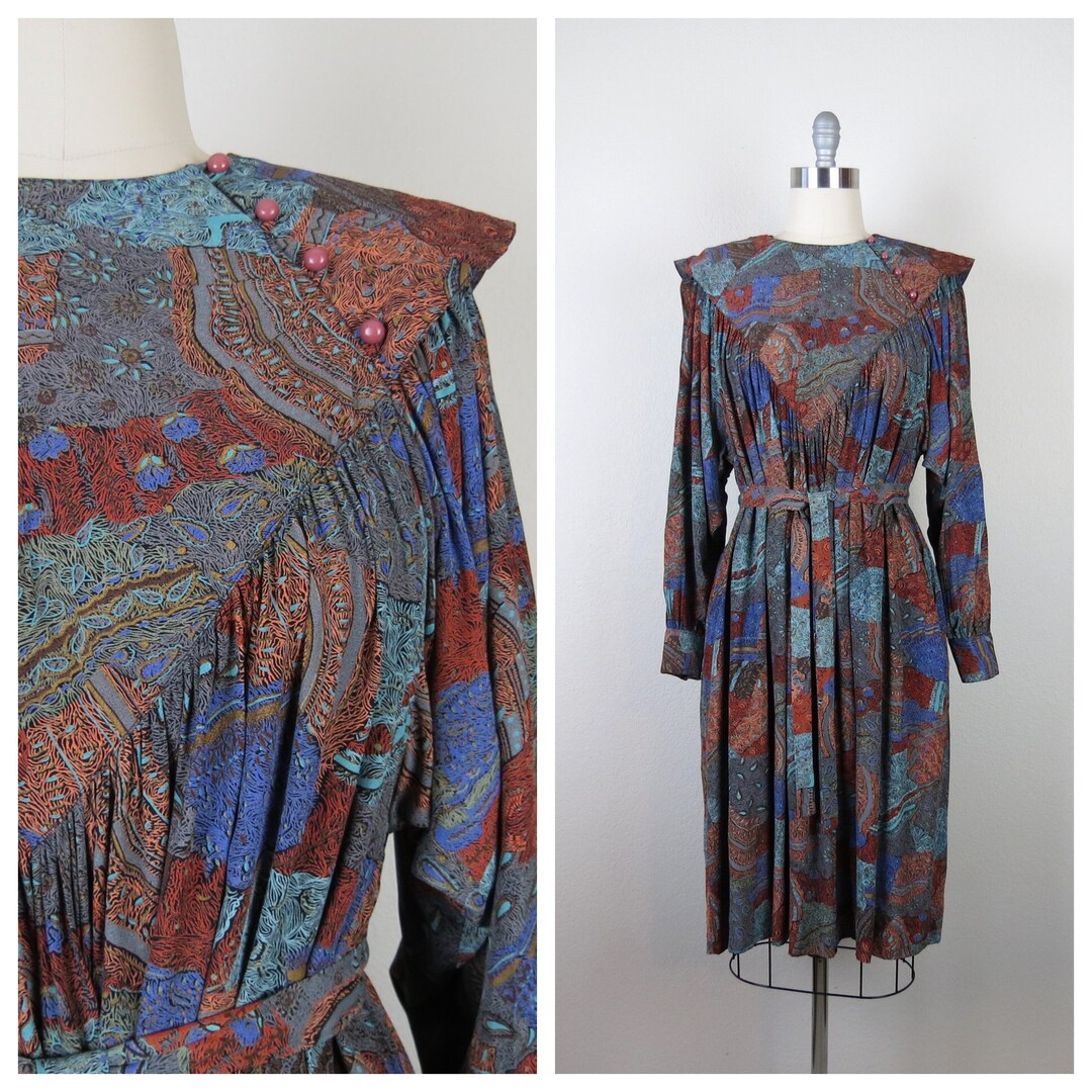 Vintage 1980s Dress Avant Garde Balloon Sleeves Tent Dress Kaftan ...