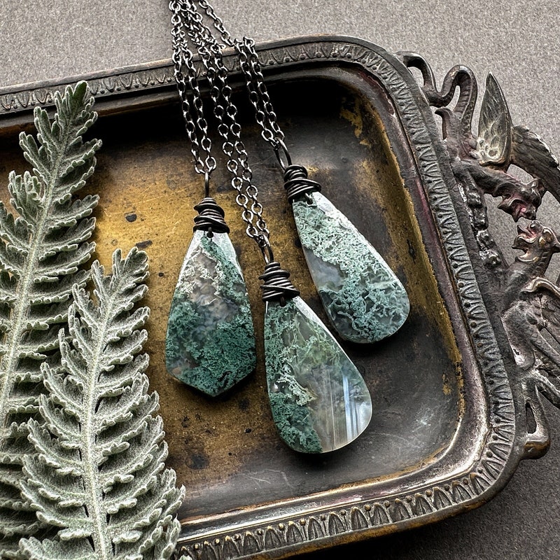 Moss Agate Jewelry - Etsy