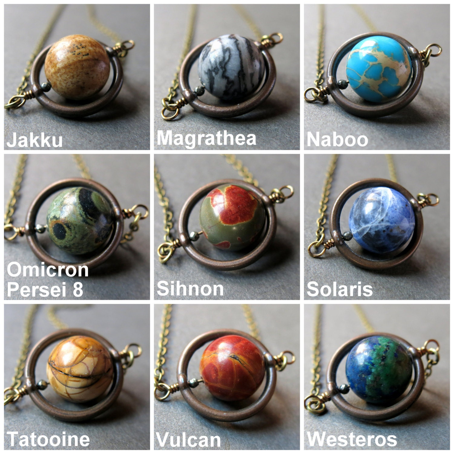 Solar System Necklace Etsy