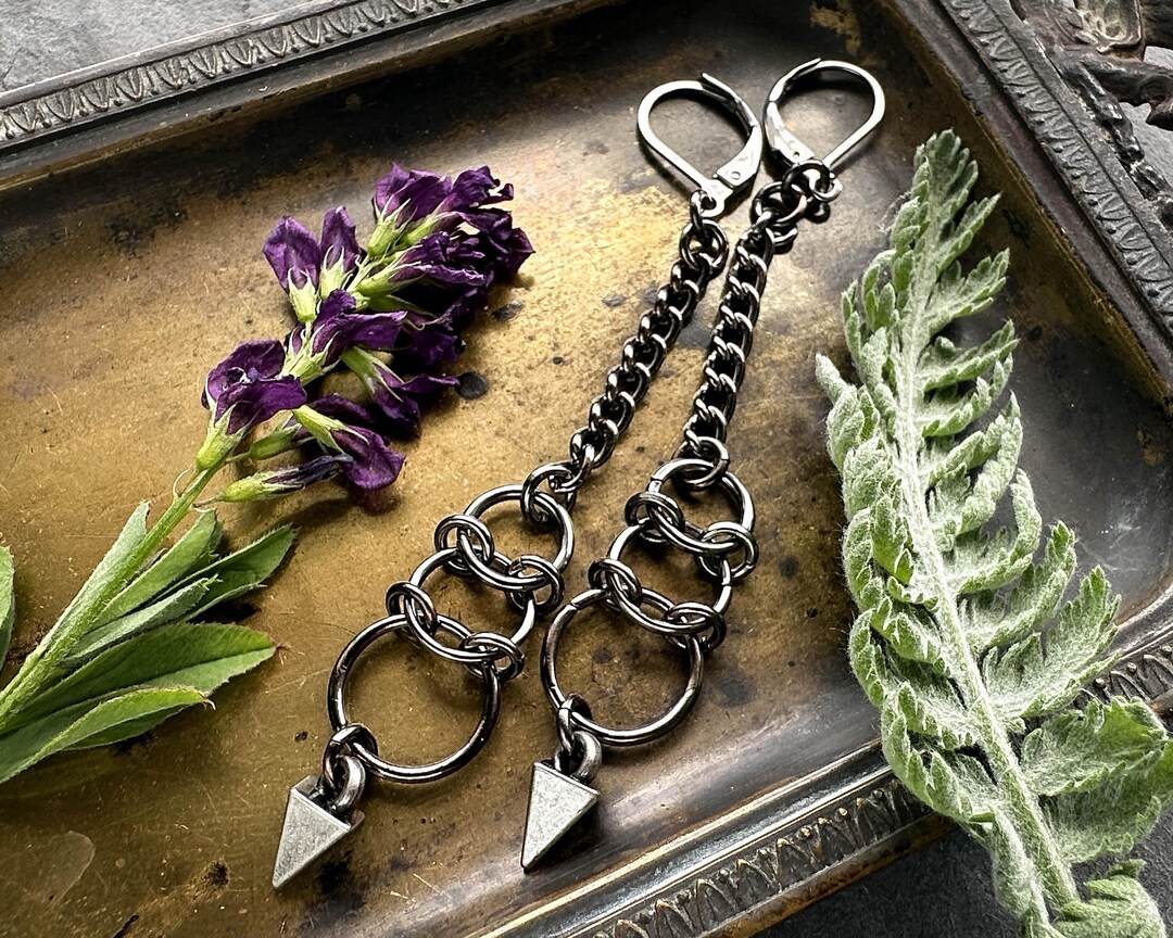 Grunge Spike Earrings, Y2k Alt Gothic Jewelry, Cool Edgy Goth Earrings ...