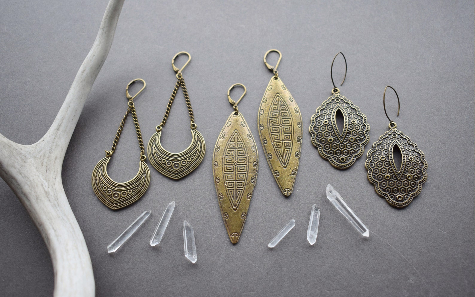 Large Bronze Shield Earrings Festival Jewelry Tribal | Etsy