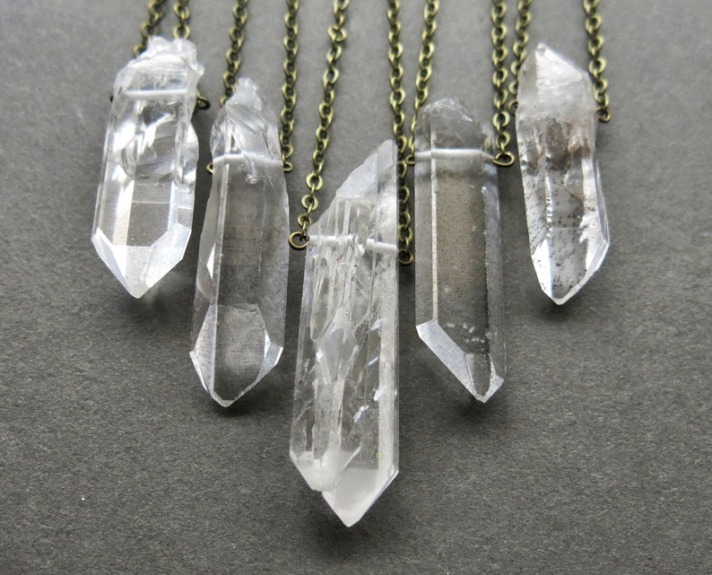 Raw Clear Quartz Necklace Raw Crystal Necklace Raw | Etsy