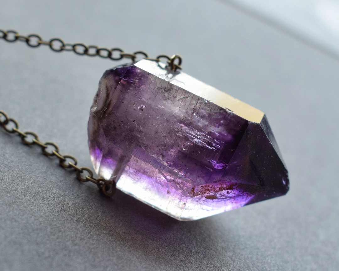 Rare Enhydro Amethyst Necklace - Witchy Raw Crystal Pendant - Enhydro ...