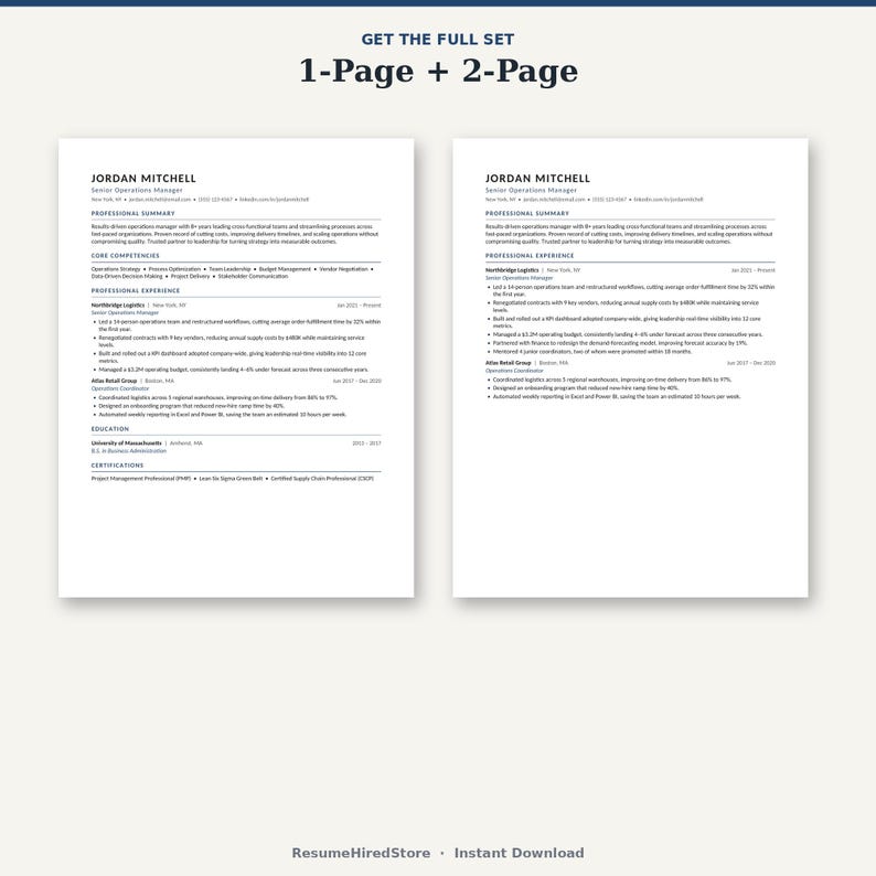 Ats-friendly Professional Resume Template (word, Google Docs) - Etsy