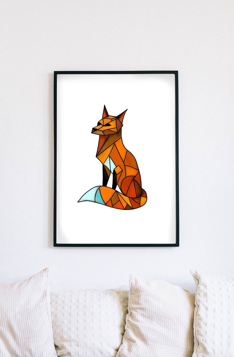 Fox Art Digital Illustration Download for Printing Use - Etsy