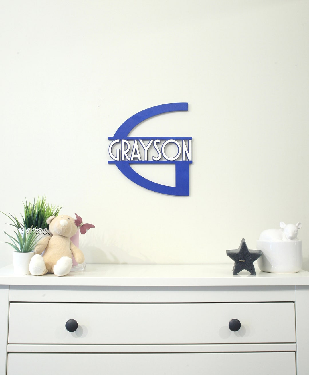 Wooden Letters, Baby Nursery Wall Hanging Letters in Script Font, Baby ...