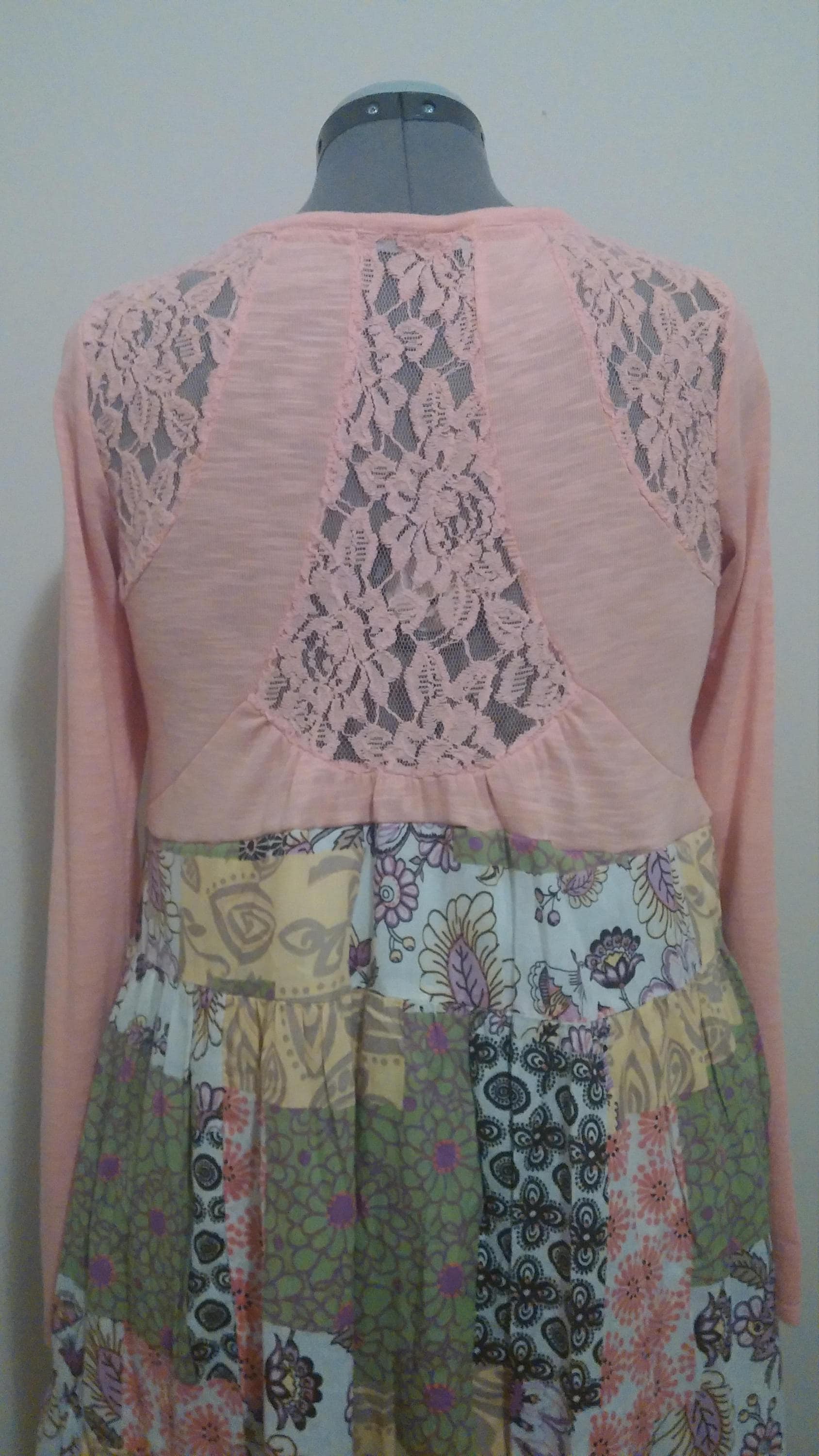 Upcycled Boho Babydoll Dress/tunic..l-xl..eco Clothing,bohemian Top ...