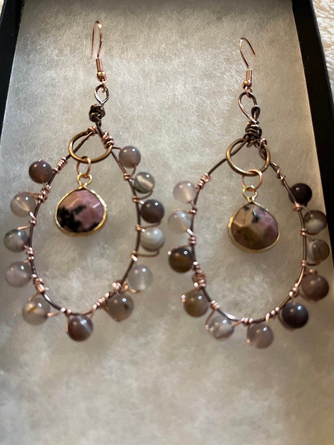 Handmade Wire Wrapped Earring Made With Gun Metal Hoops With Copper ...